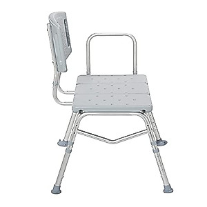 Drive Medical 12025KD-1 Folding Universal Sliding Transfer Bench, Gray
