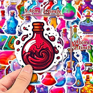 50Pcs Cute Cartoon Apothecary Magic Potion Aesthetic Stickers Decals Notebook Laptop Phone Car Stickers Kids Classic Toy Cute Vinyl Stickers Gifts for Girls,Boys,Kids Decoración De Pegatinas