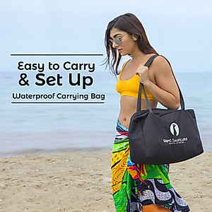 Red Suricata Family Beach Tent & Beach Canopy & 2 Beverage Holders Bundle - UPF50 UV Sun Shade Shelter (Large, Purple)