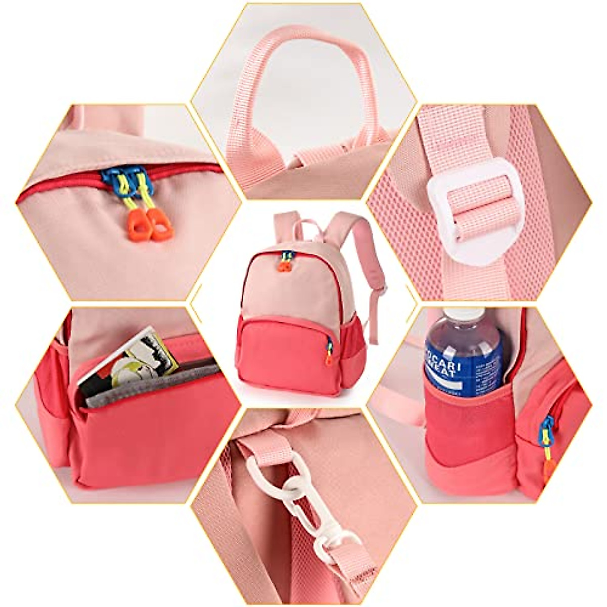 Zicac Children's Cute Canvas Backpacks Toddler Backpack (Blue) (Pink)