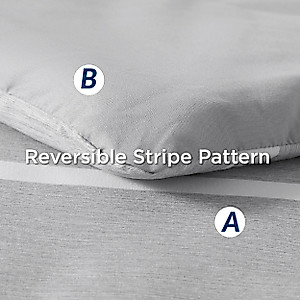 Bedsure Twin Comforter Set 5 Pieces, Grey Striped Bedding Set for Twin Size Bed Reversible, Cationic Dyeing Bed in a Bag with Comforter, Sheets, Pillowcase & Sham