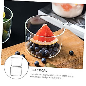 Zerodeko 4 Pcs Glass Pudding Cup Fruit Container Ice Cream Containers Trifle Bowl Glass Small Glass Bowls Trifle Cups Clear Cups Glass Glass Ice Cream Cup Yogurt Mug Mousse Cake Cup Mini