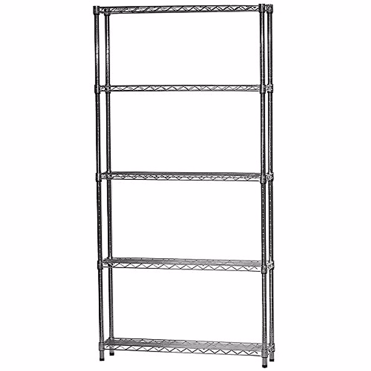 Shelving Inc. 8" d x 36" w x 72" h Chrome Wire Shelving with 5 Tier Shelves, Weight Capacity 800lbs Per Shelf