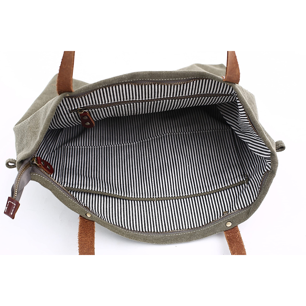 Canvas Leather Tote Bag for Women Leather Canvas Crossbody with Zipper Fashion Shopping Work Handbags for Women,Women's Canvas Shoulder Purse Bag With etachable and Adjustable Shoulder Strap