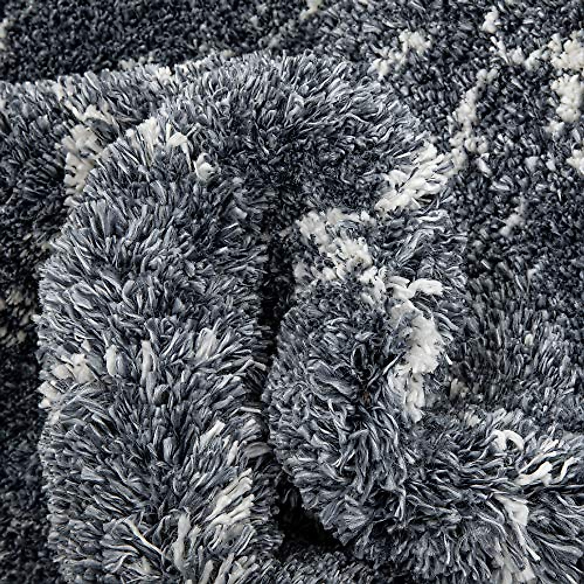 Well Woven Bissi Blue Super Thick & Soft Moroccan Shag Area Rug 5x7 (5'3" x 7'3")