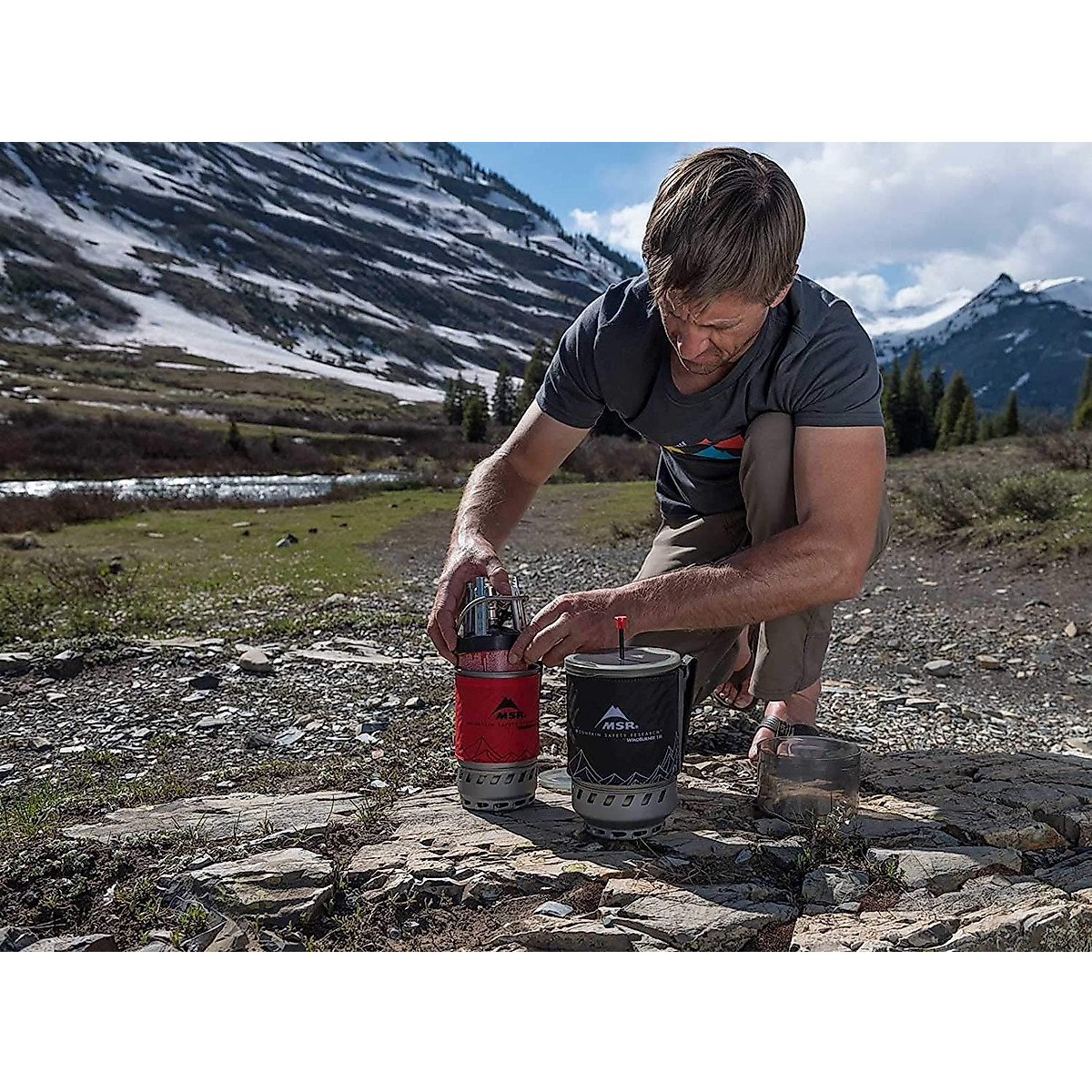 MSR WindBurner Coffee Press Kit, 1.8-Liter, Red