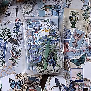 Alideco 200pcs Scrapbook Paper Kit Kawaii Vintage Botanical Flowers Scrapbook Supplies Pack Washi Bullet Journals Planners Collage Album Aesthetic Cottagecore