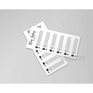 Wine tasting card scorecard for blind wine tasting party. Wine score card rating sheet for party, bachelorette party, girls night out party. Wine theme party tasting mat for wine.