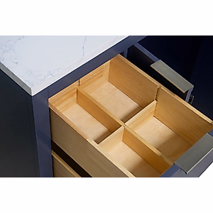 Stockholm 48-inch Bathroom Vanity (Engineered Marble/Marine Gray): Includes Marine Gray Cabinet with Engineered Marble Countertop and White Ceramic Sink