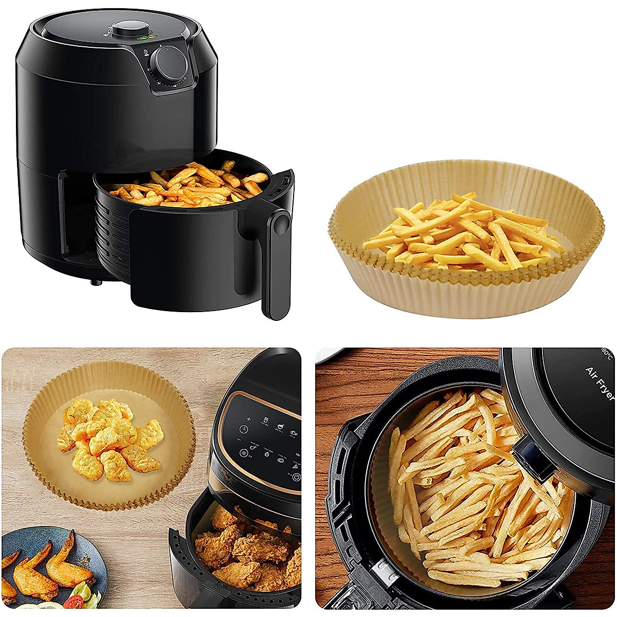 SIUDANGKA Mini Air Fryer Liners for 2qt Air Fryer, 200 Pcs Non-Stick Air Fryer Parchment Paper Pads Air Fryer Liners Compatible with Ninja AF080 Mini, Instant Vortex 2-QT, CHEFMAN Small