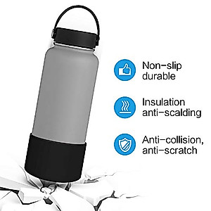 WUQID Protective Silicone Boot Sleeve for 12oz-40oz Hydro Sport Flask/Stanle Water Bottles Tumbler Anti-Slip Bottom Sleeve Cover for All Water Bottles Bottom Width of 2.83-2.95in