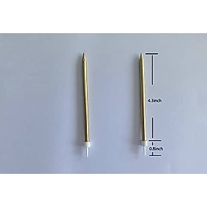 JULOLY 24-Count Gold Birthday Candles, Long Cupcake Candles, Suitable for Birthday Parties, Wedding Cakes and Anniversary Celebrations