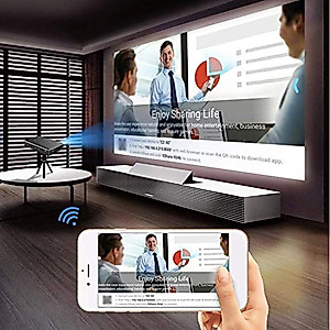 KXDFDC Mini Projector,Intelligent Portable Projector Laptop PC Projectors for Outdoor，4K Decoder