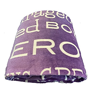 BlankieGram Bravery Inspirational Throw Blanket for Strength, Encouragement, Perseverance and Motivation, Honor a Veteran, Perfect Get Well Blanket for Women and Men (Purple)