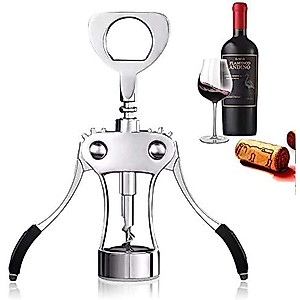 New Upgrade Wing Corkscrew Wine Bottle Opener,Premium Sturdy Zinc Alloy Wine Cork and Beer Cap Remover,Multifunctional Bottles Opener for Kitchen Restaurant Bars,Professionals