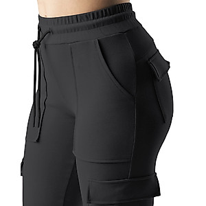 RESHE Joggers for Women Sweatpants Track Pants Hiking Running Workout Lightweight Plus Size Tapered Pants Black, Small