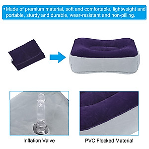 PATIKIL Travel Foot Rest Pillow, 2 Pack Inflatable Foot Rest Cushion Travel Flight Leg Rest Pillow for Airplane Train Office Home, Gray Blue