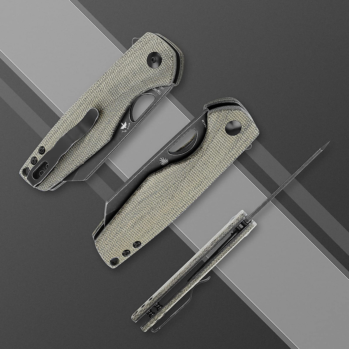 Kizer Sparrow Pocket Knife, 2.99 Inches 154CM Blade Green Micarta Handle EDC Folding Camping Knife, Small Hunting Survival Knife for Man Women, EDC Gentleman Knife, V3628C2