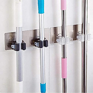 Purest Spring Mop and Broom Holder Wall Mount Self Adhesive,Broom mop Hanger Wall Mount,Tool with Handle Holder and Organizer (Large)