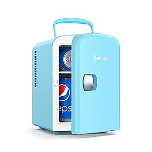 AstroAI Mini Fridge, 4 Liter/6 Can AC/DC Portable Thermoelectric Cooler and Warmer Refrigerators for Mother's Day Gift, Skincare, Beverage, Food, Home, Office and Car, ETL Listed (Teal)