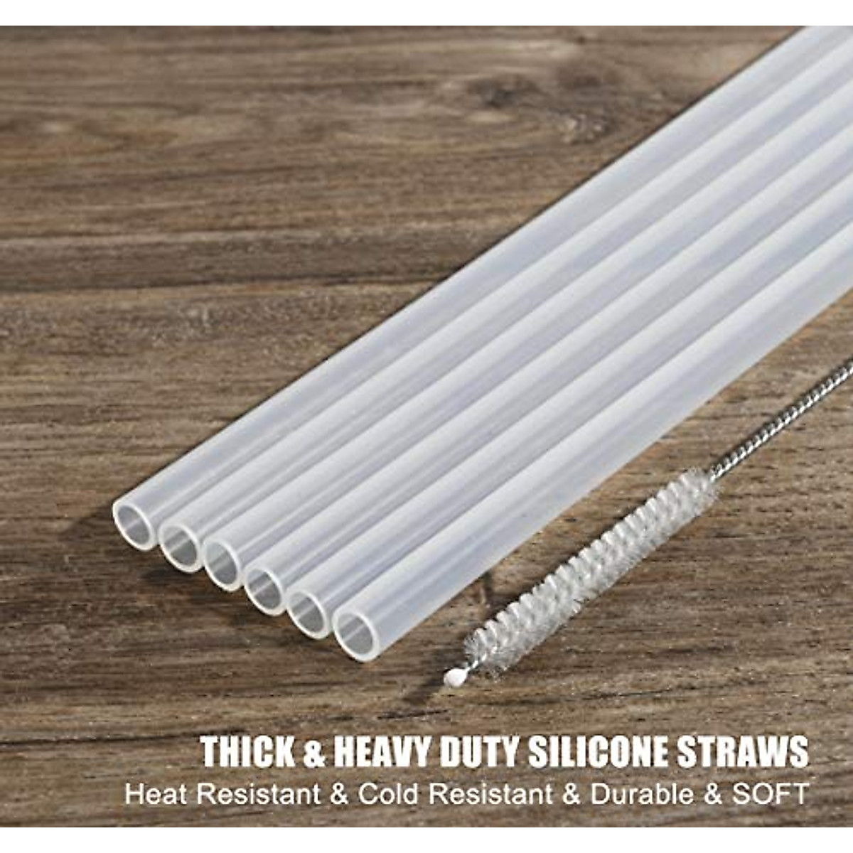 Greant 6 Pack Replacement Straws compatible with LIFEFACTORY Water Bottle 16oz with Straw Cap, 7.5 inch Silicone Straws (190mm (compatible with 16 Ounce Lifefactory Bottle))