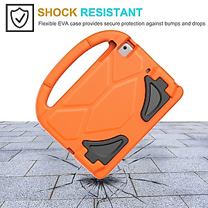 SUPLIK Kids Case for iPad Mini 5/4/3/2/1 (7.9"), Durable Shockproof Protective Handle Bumper Stand Cover with 2*Screen Protectors for 7.9 inch Apple iPad Mini 5th/4th/3rd/2nd/1st Generation, Orange