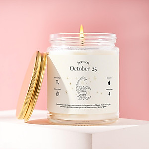 Personalized Zodiac Candle - October 25, Custom Scented Candle