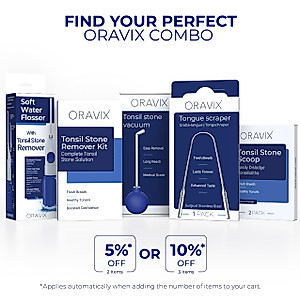 ORAVIX Dental Water Flosser, Tonsil Stone Remover, Gentle Oral Irrigator for Sensitive Teeth and Gums, Kids Manual Water Flosser, No Electricity or Batteries