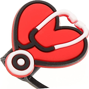 BinaryABC Nurse Straw Covers Cap,Medicals Straw Tip Covers,Silicone Straw Toppers Reusable Drinking Straw Cap Lids Straw Plug,Nurse Graduation Theme Party Supplies,6PCS