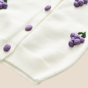 Balatale Toddler Girls Fall Outfits Buttons Sweater Tops Mini Skirt Set 2Pcs Long Sleeve Autumn Winter Clothes Set Purple 12-18Mth