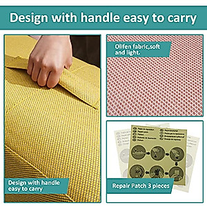 Lucky Yard Inflatable Patio Ottoman Square Stool Footrest with Handle, The Travel Portable Patio Outdoor Foot Stools Use for Indoor or Outdoor, Camping or Home (Green)