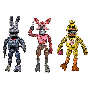 LUNK 6 Pcs Five Night Game Articulated Action Figure Toys, Collectible Figure Dolls,Toys Gifts for All Kids, Cake Topper Decorations 5.5 inch