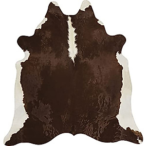 Hereford Cowhide Rug Cow Hide Skin Leather Area Rug: XL