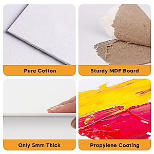 Conda Canvases for Painting 12 x 12 inch, 14 Pack, Blank White Canvas Boards, Primed, 100% Cotton, Quality Acid Free Artist Canvas Panels for Acrylics Watercolor & Oil Painting