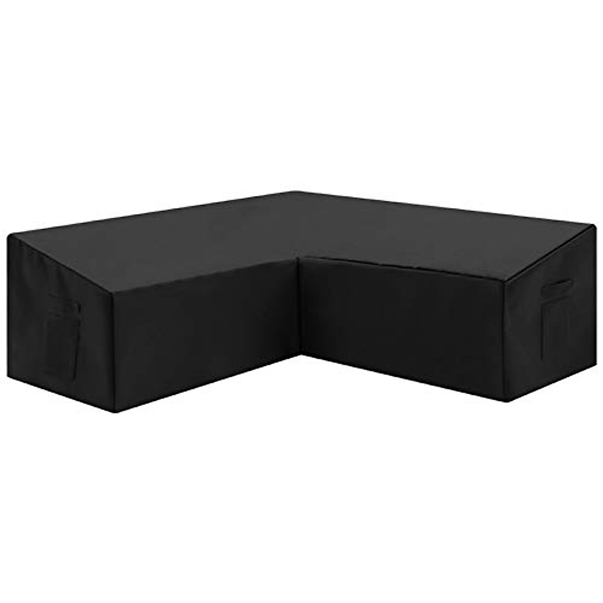 Orqihod Outdoor Sectional Sofa Cover Waterproof, V Shaped 100 Inch Heavy Duty Patio Furniture Sofa Protector with Storage Bag, Black, 600D