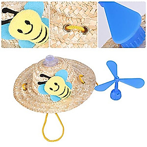 Pet Mini Dog Hat Dog Straw Hat Cat Hat Sombrero Woven Cat Hat Dog Sun Cap Cat Sunhat Puppy Cap Small Windmill Hat Outdoor Sun Protection Hat for Photo Props