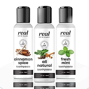 Real Skin Care Coconut Toothpaste | Handmade in The USA | All Natural | All Natural Organic Fluoride Free Toothpaste for Healthy Smiles | Flavored Toothpaste for Adults & Kids with Essential Oils