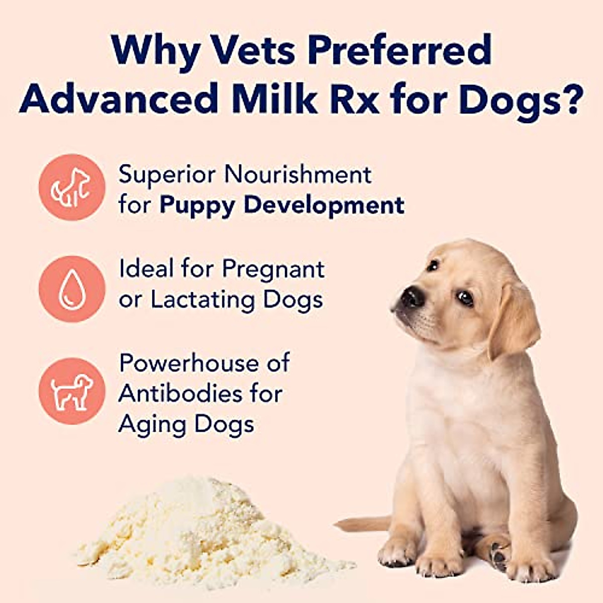 Vets Preferred Puppy Milk Replacement Formula - Dog Milk Replacer Powder Supplement for Pregnant, Lactating, Aging Dogs - Enriched with Colostrum - Nutritious Nursing Formula for Puppies - 12 Oz
