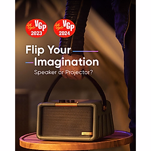 NOMVDIC X300 Smart Portable Projector,16W Harman Kardon Speakers, 1080P FHD Video Projector, 300 ANSI Outdoor Movie Projector, Wireless WiFi & BT, 110" Big Screen, Battery Built-in 6H Music/ 3H Video