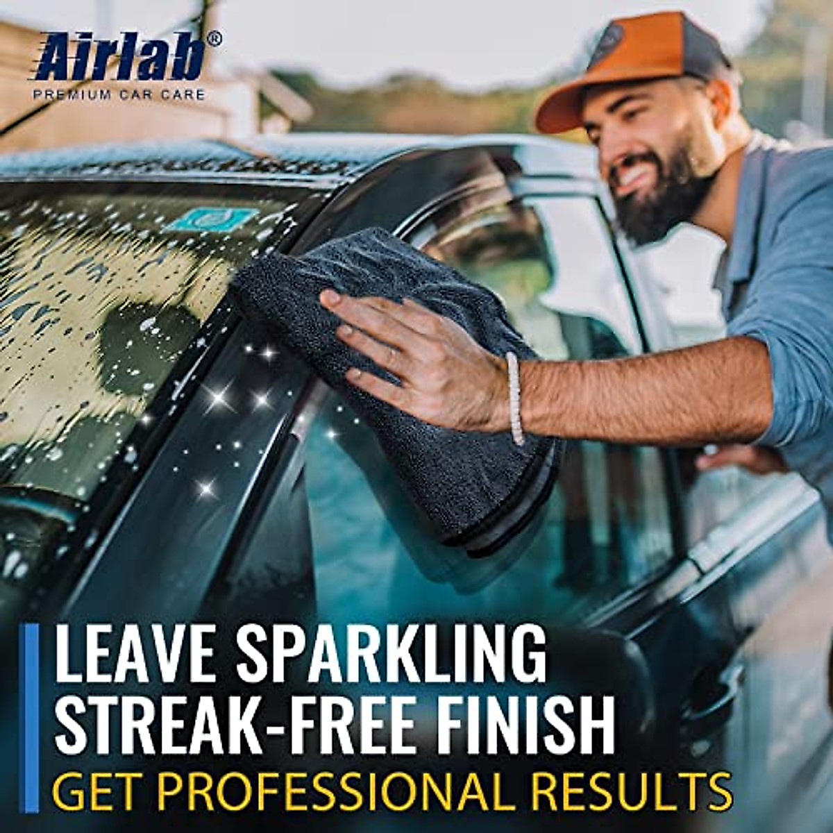 Airlab Microfiber Towels for Cars Drying Extra Large Super Absorbent Cleaning Cloth Auto Detailing Ultra Soft, Lint-Free, Streak-Free 600GSM, 24'' x 35'', 1 Pack