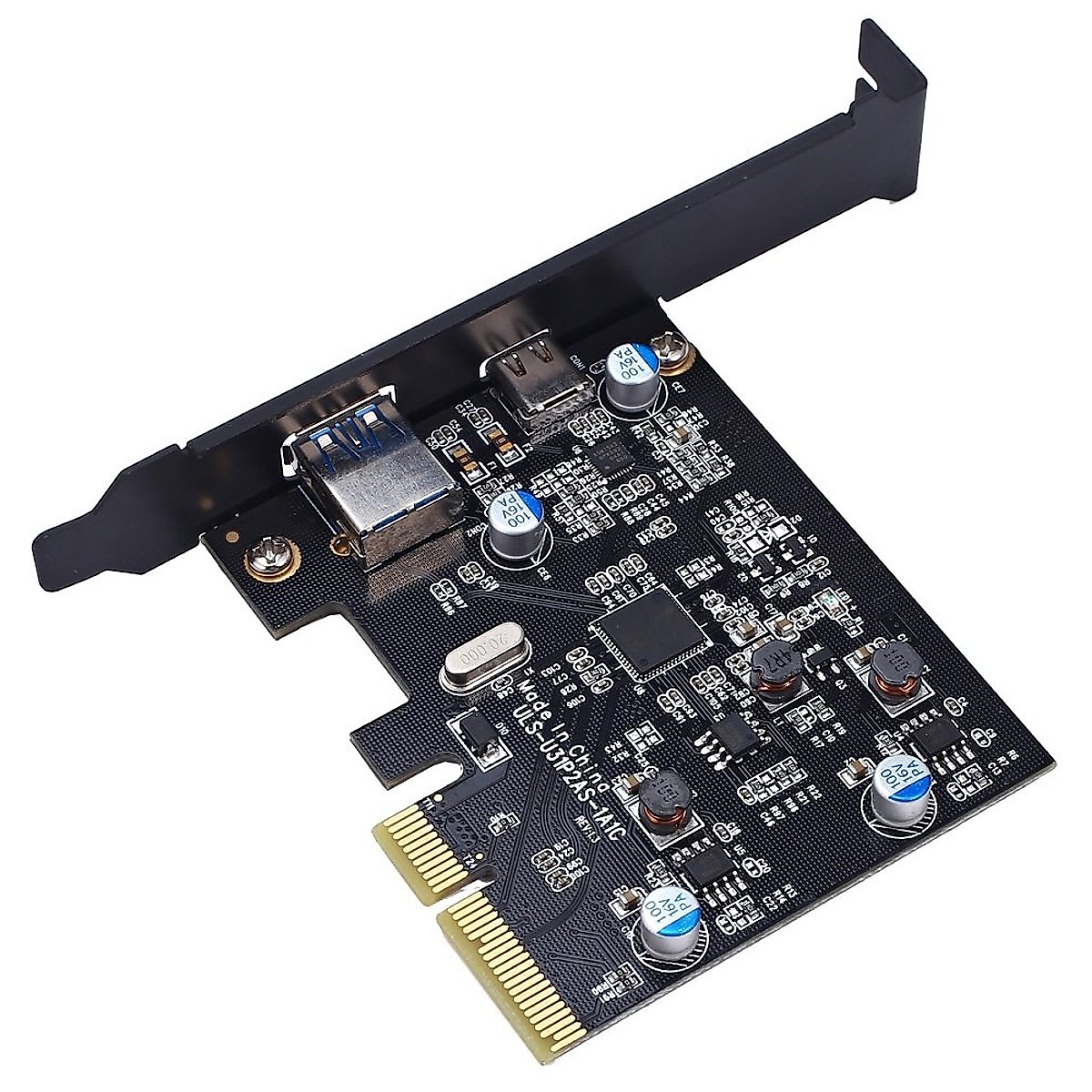 TOTOVIN PCI-E PCI Express to USB 3.1 Gen 2 (10 Gbps) Type A+Type C Expansion Card Asmedia Chipset for Windows 7/8/8.1/10/Linux Kernel (Type A+Type C)