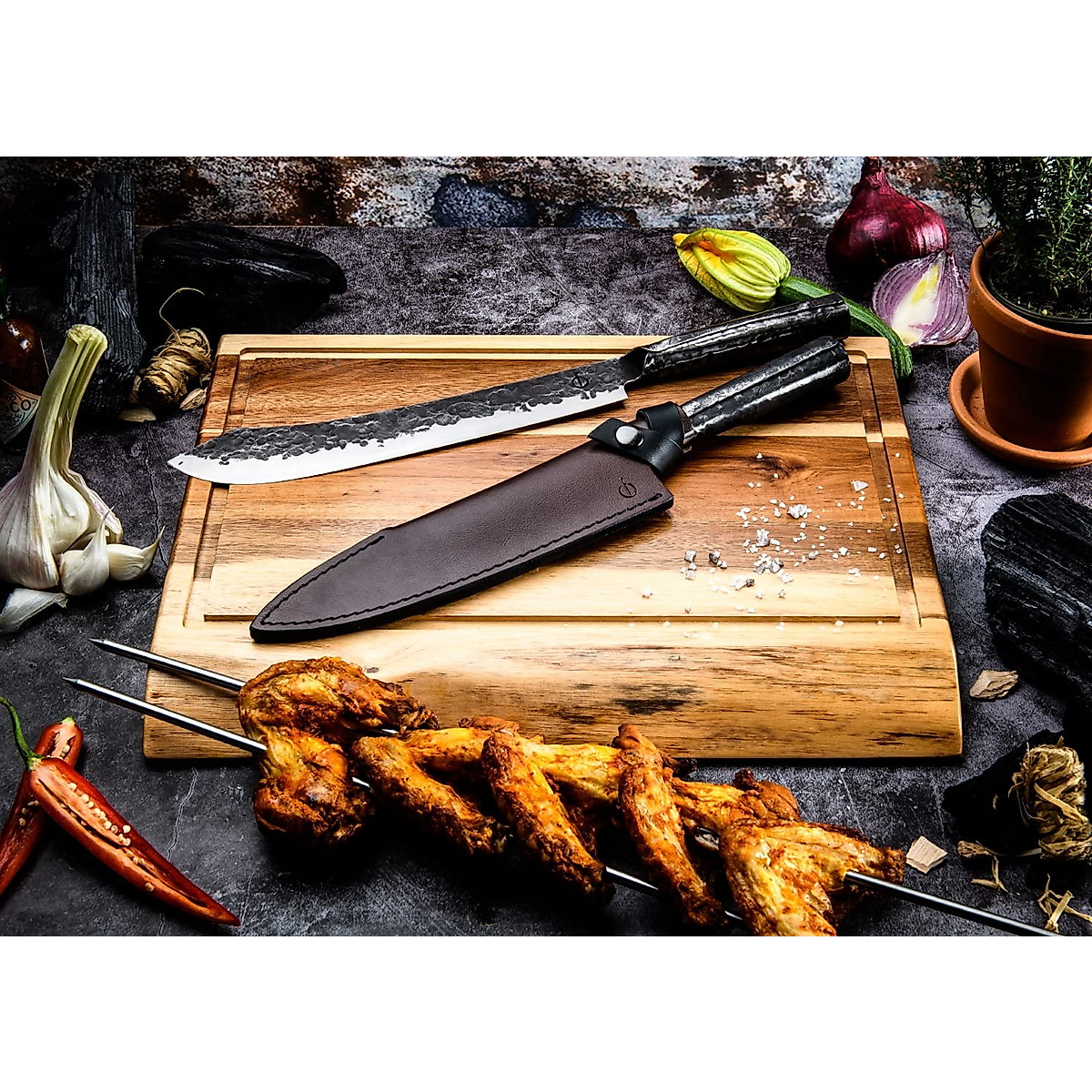 Forged Brute Butcher's knife, 10 inch, handmade, in wooden giftbox