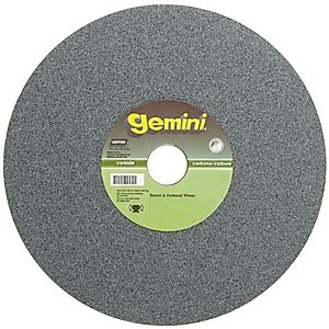Norton Gemini Grinding Wheel, Crystolon Type 01 Bench and Pedestal Wheel, Fine 80 Grit, 8 Inch Silicone Carbide Grinding Wheel for Bench Grinder, Pack of 1