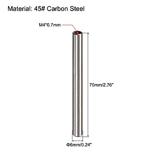 uxcell M4 Internal Thread Dowel Pin 2pcs 6x70mm Chamfering Flat Carbon Steel Cylindrical Pin Bed Bookshelf Metal Devices Industrial Pins