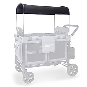 WONDERFOLD W-Series Stroller Wagon Extra Canopy Fabric with UV Protection (W4 Canopy, Black)