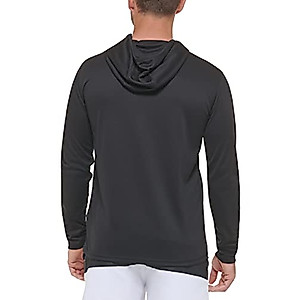 Calvin Klein Men's Standard Quick Dry UPF 40+ Hoodied Top, Black, Medium