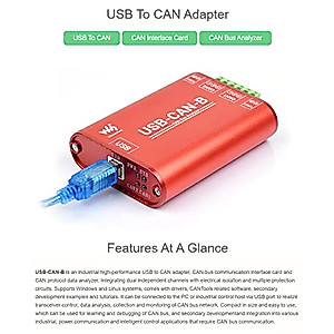Waveshare USB to CAN Adapter Dual-Channel CAN Analyzer Industrial Isolation Support Windows XP/7/8/10/11 and Linux Systems