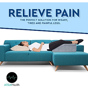 Leg Elevation Pillow - Full Memory Foam Top, High-Density Leg Rest Elevating Foam Wedge - Relieves and Recovers Foot and Ankle Injury, Leg Pain, Hip, Knee Pain, Improves Blood Circulation