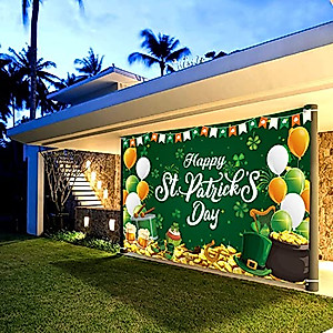 St Patricks Day Decorations for The Home, Happy Saint St Patrick‘s Day Decorations Banner ​Backdrop 72x44 Inch, Shamrock Irish Luck Day Saint Backdrop Party Supplies