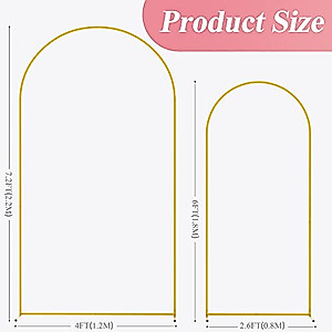 Fomcet Metal Arch Backdrop Stand Set of 2 Gold Wedding Arch Stand 7.2FT & 6FT Arched Backdrop Frame for Birthday Party Baby Shower Graduation Ceremony Decoration